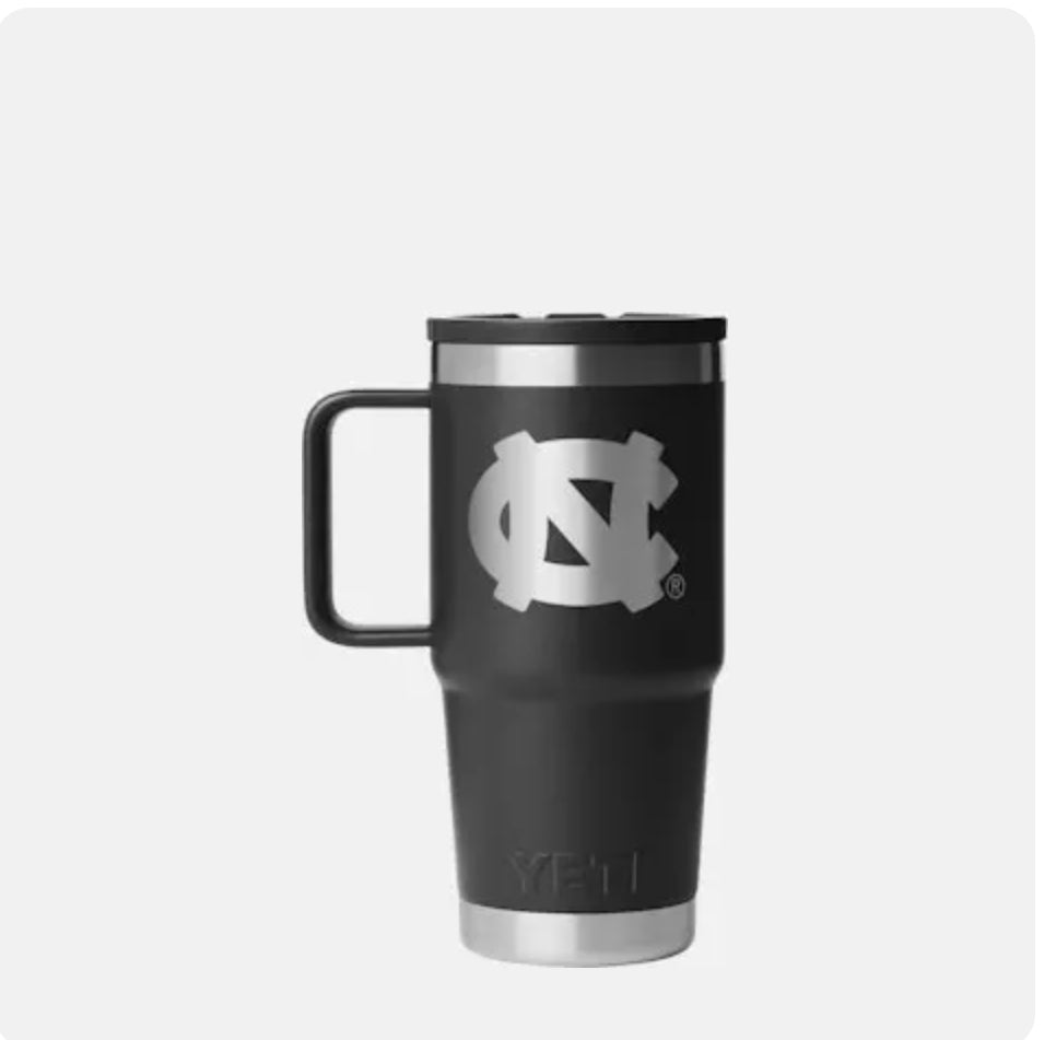 YETI LOGO UNC Tar Heels RAMBLER® 20oz Travel Straw Mug ...