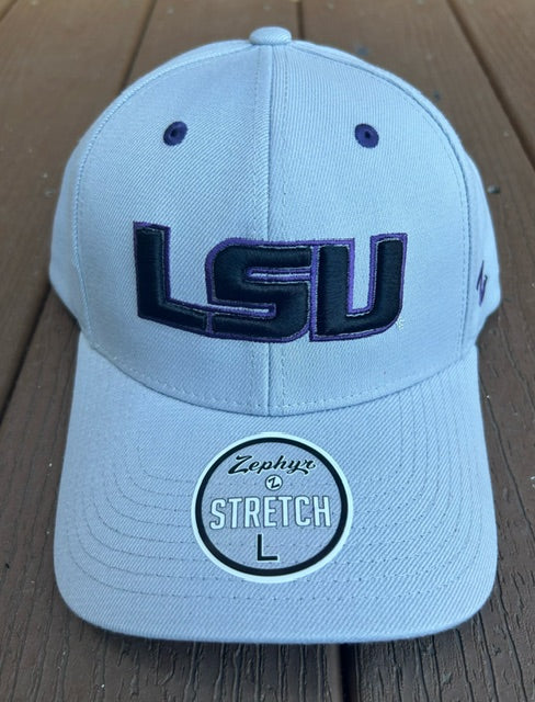 Zephyr's Grey LSU Tigers Fitted Hat | AtlanticCoastSports